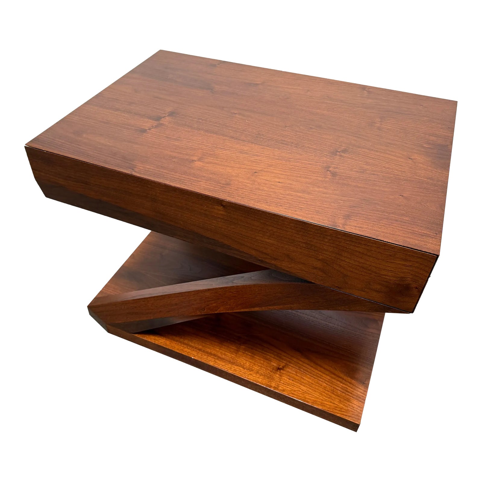 Hellman-Chang Z Collection Walnut Side Table | Chairish