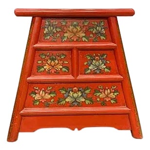 1980s Tibetan Barber Stool With Drawers | Chairish