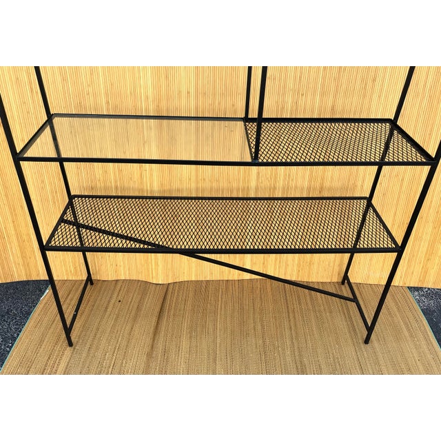 1950’s Vintage Freda Diamond Iron Mesh Etagere Shelf | Chairish