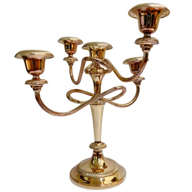 Early 20th Century Parisian Silver-on-Copper 5-Arm Candelabras - A Pair ...