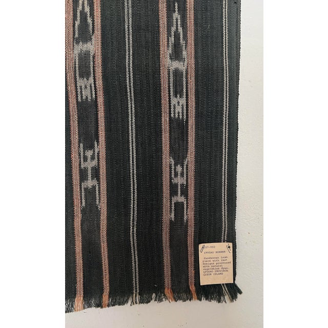 Ifugao Tribal Textile Charcoal Black Ikat Loom Wall Hanging / Runner ...