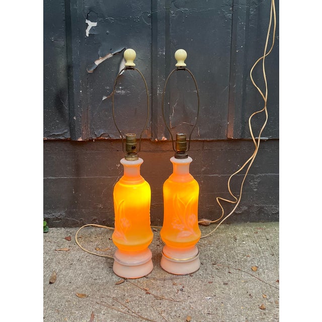 Aladdin 1920s-30s Chartreuse Alacite Lamps | Chairish