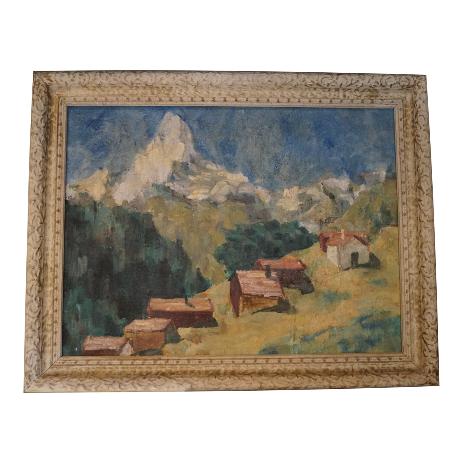 1950s Texas Artist Alma Hobson Plein Air Painting, Framed | Chairish