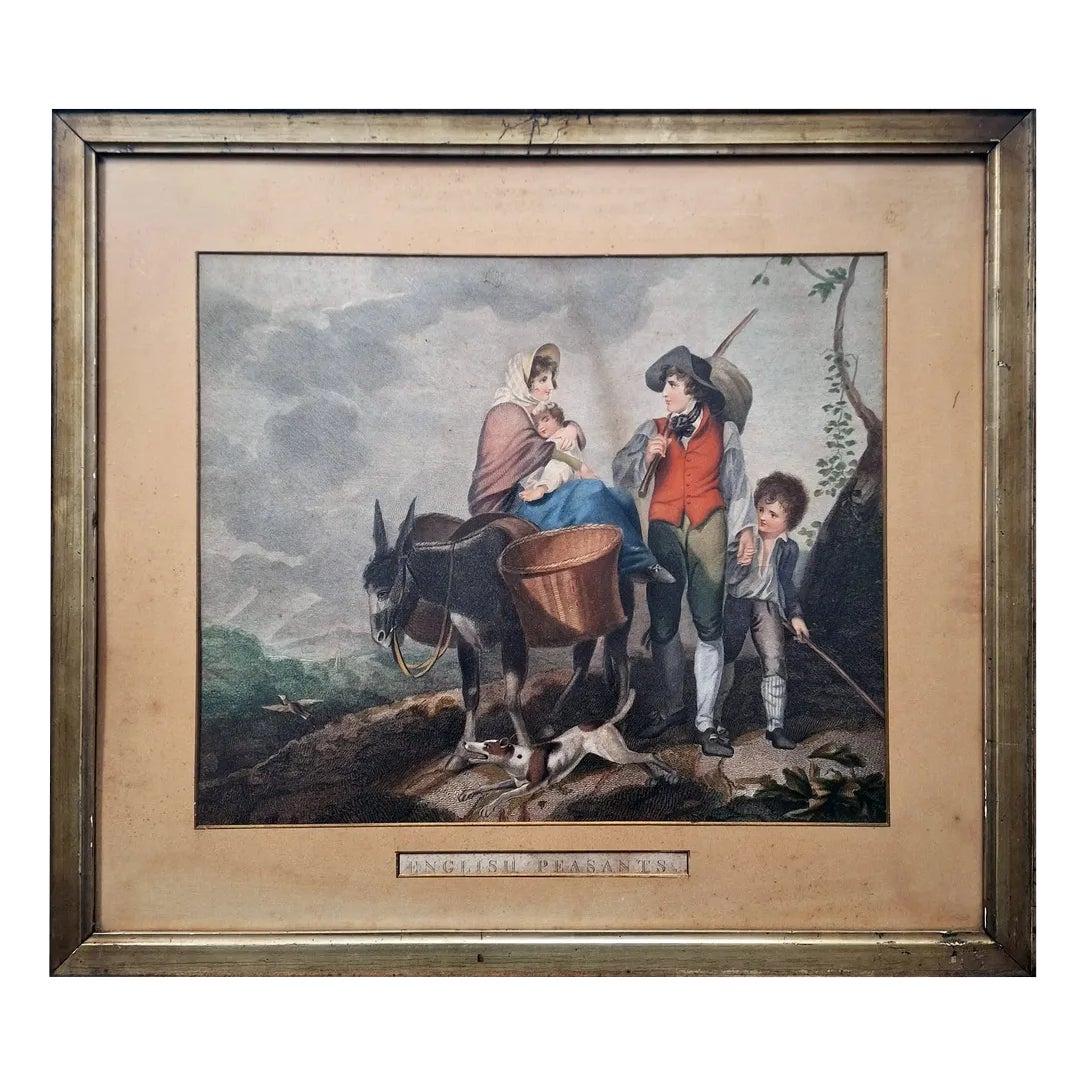 English Artist, Peasants, 1800s, Copper Engraving | Chairish