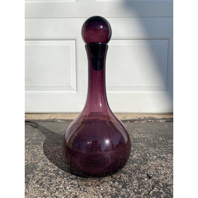Mid 20th Century Amethyst Purple Glass Decanter | Chairish