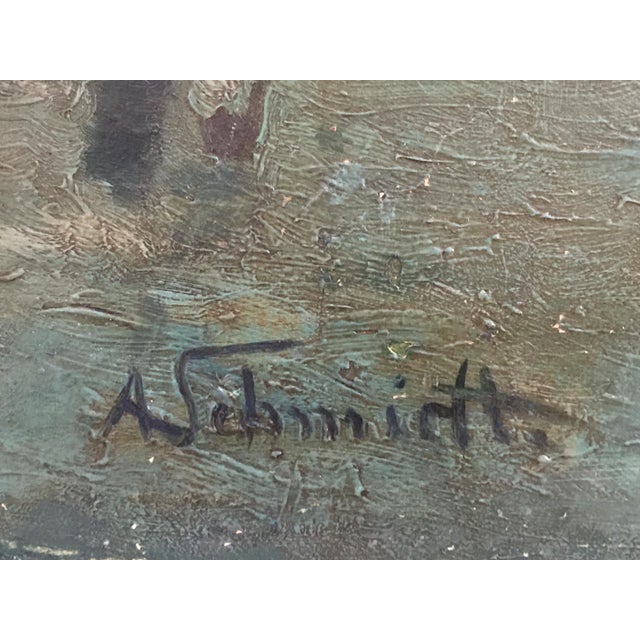 1960s Vintage Albert Schmidt Framed Oil Painting | Chairish