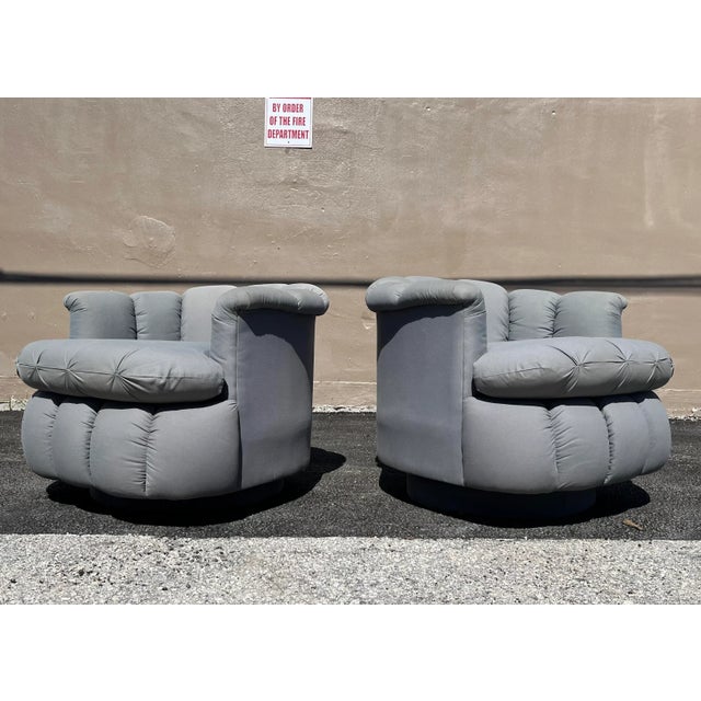 Postmodern Pouf Swivel Chairs | Chairish