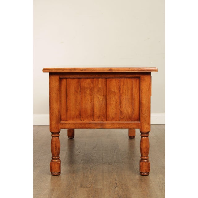 1990s English Style Parquet Top Executive Writing Desk | Chairish