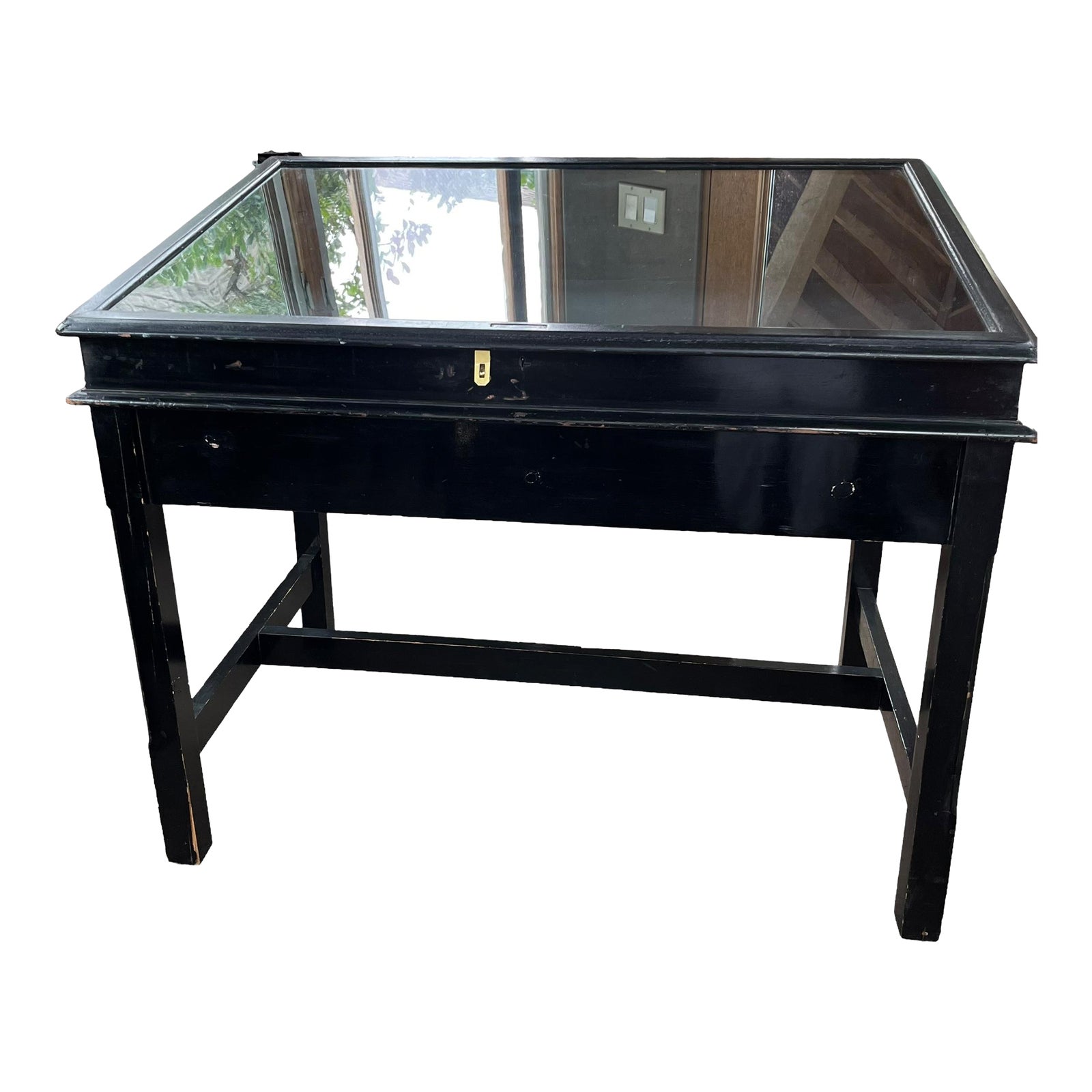Mid 20th Century Black Map Display Case | Chairish
