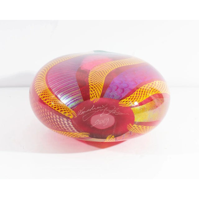 Ken and Ingrid Hanson Signed 2019 Art Glass Vase | Chairish