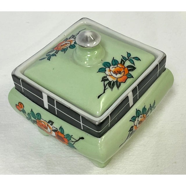 Early 1900's Hand Painted Porcelain Box Made in Japan | Chairish