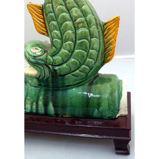 Vintage Makara Dragon Fish Roof Tile | Chairish