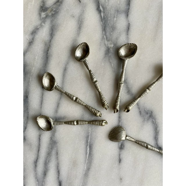 Figural Shell Demitasse Amuse-Bouche Spoons- Set of 6 | Chairish