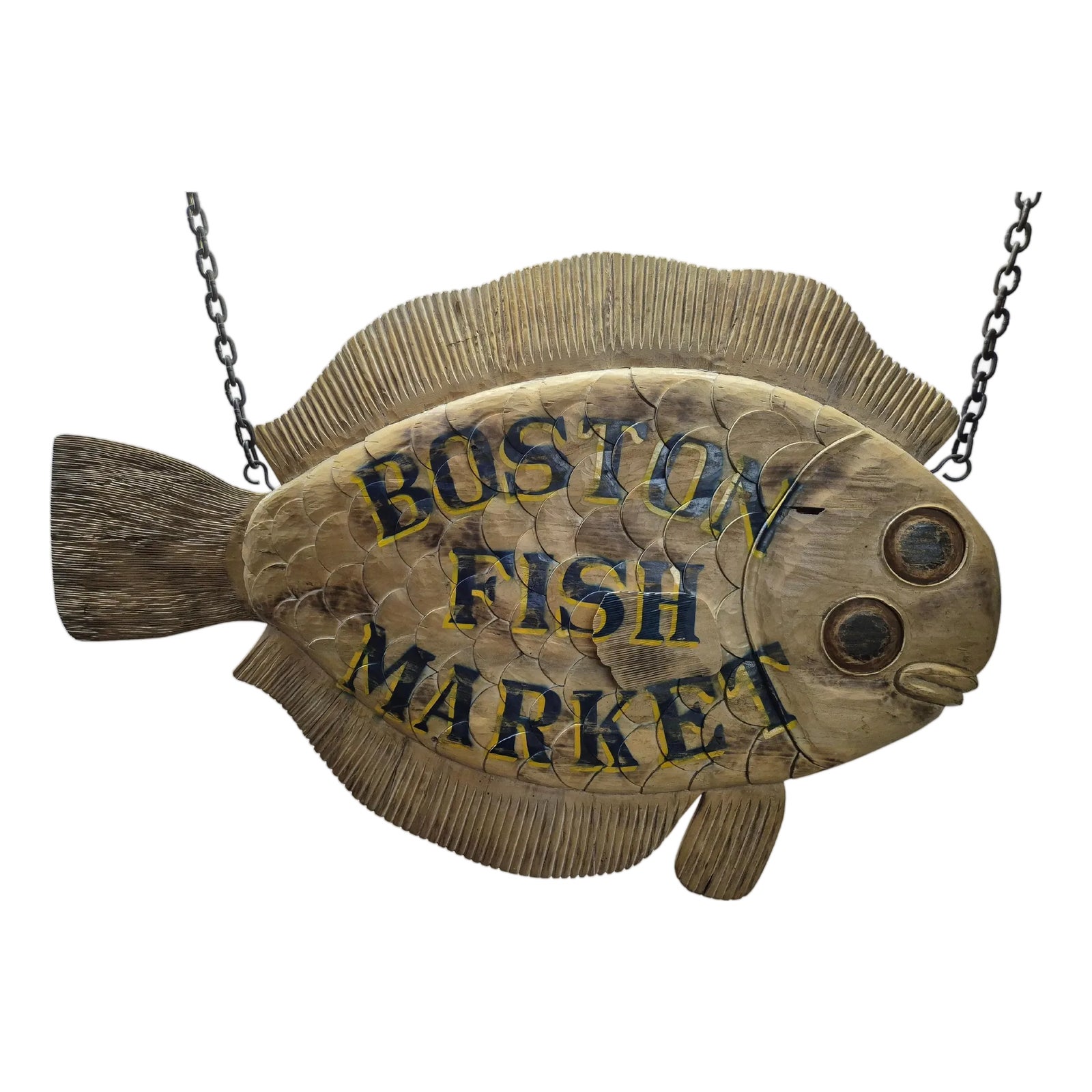 Boston Fish Market Trade Sign | Chairish