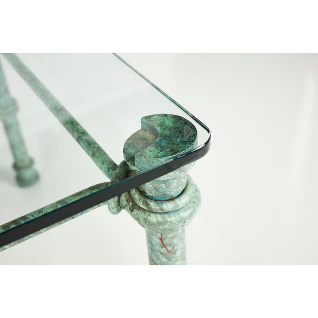 Vintage 1980s Square Verdigris End or Coffee Table | Chairish