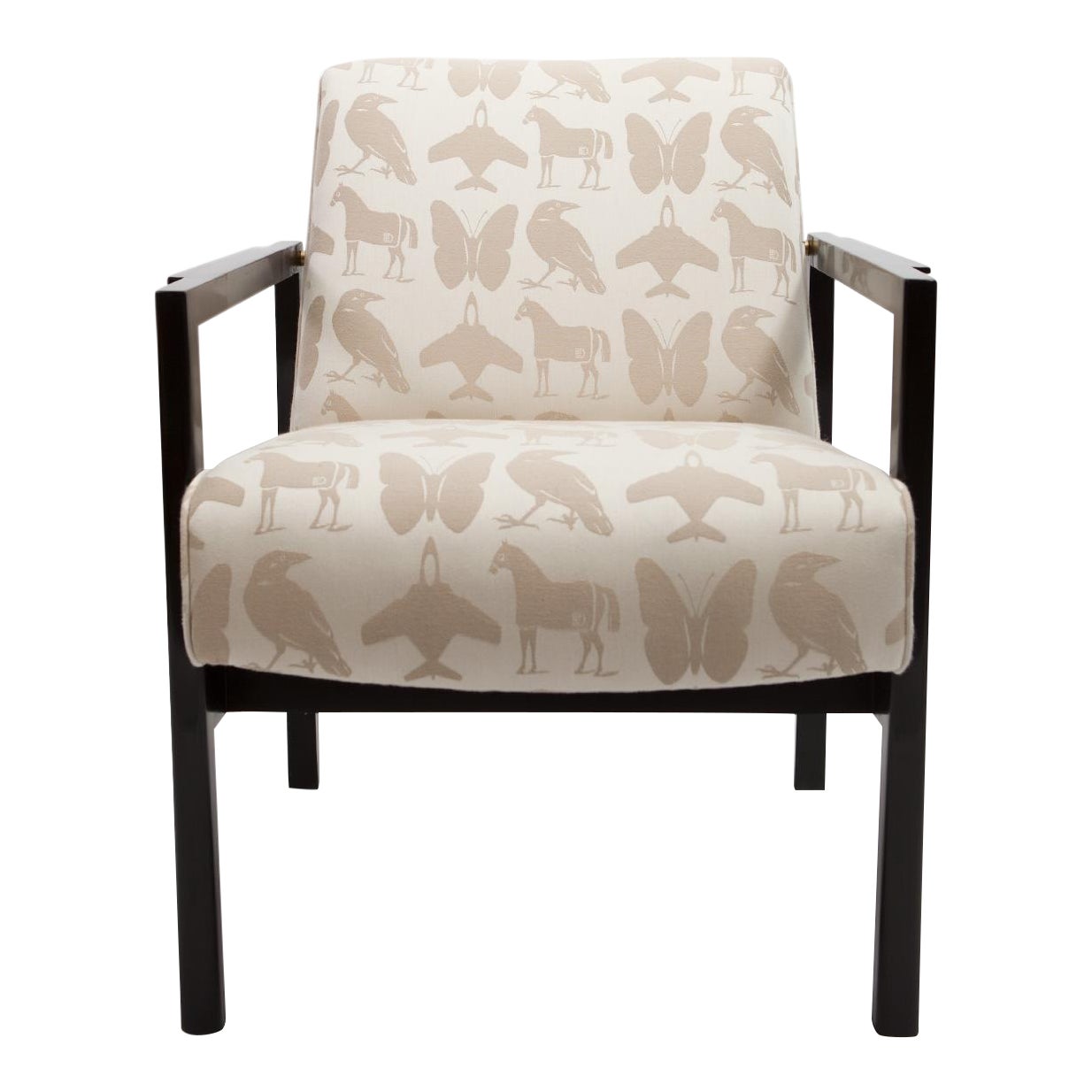 Re: Floor Model Lounge Chairs With Black Buff Lacquered Frame and Brass ...