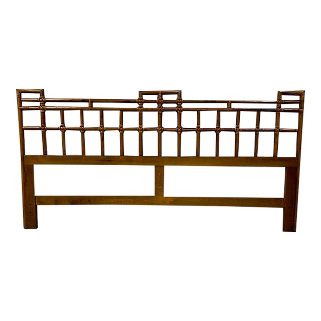 Vintage 20th Century Ficks Reed Rattan King Headboard | Chairish