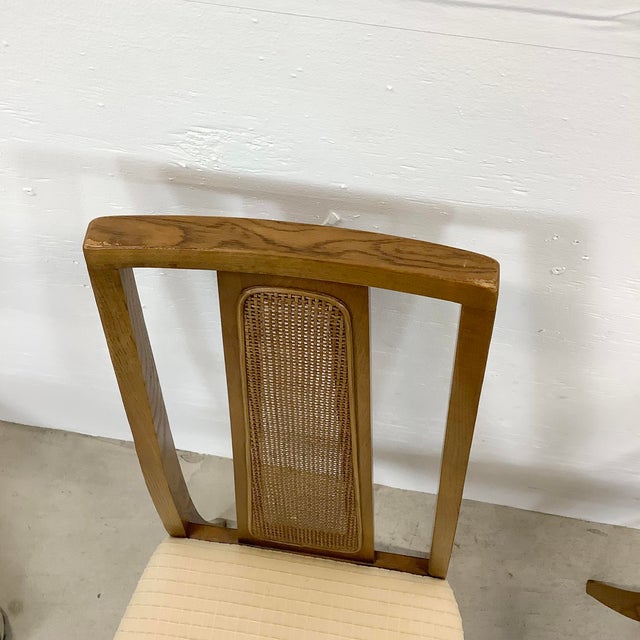 Mid-Century Modern Cane Back Dining Chairs (Set of Six) | Chairish