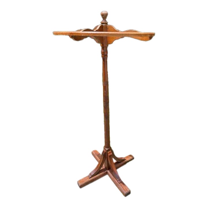Antique Oak Revolving Clothing Rack | Chairish