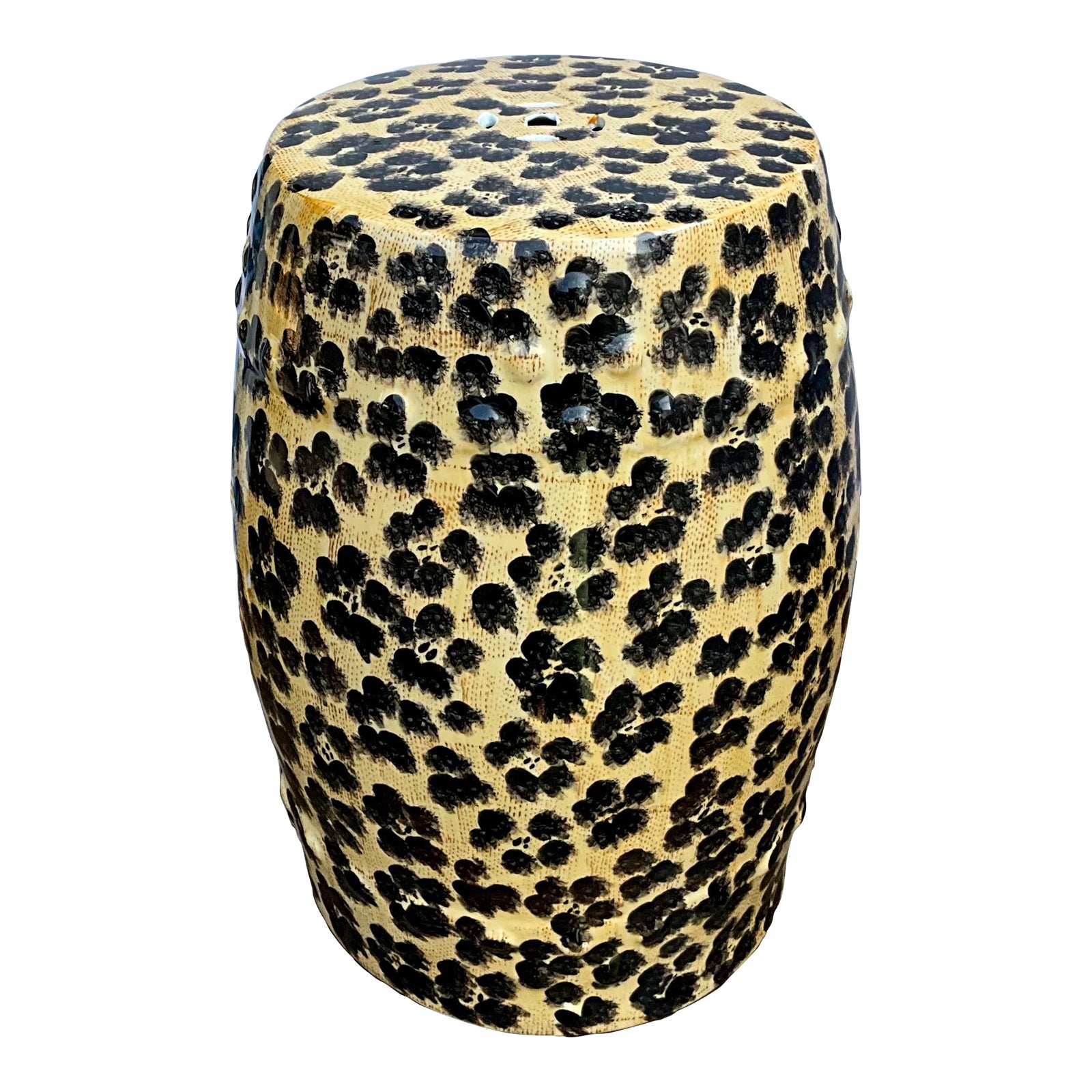 Hollywood Regency Style Ceramic Leopard Garden Stool. / Side Table ...