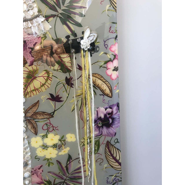 2010s Nina Surel "Woman With Guitar" Mixed Media Collage Portrait, Usa ...