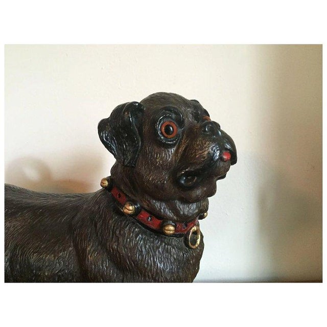 Large Antique 19th Century Austrian Terra Cotta Pug Dog or English ...