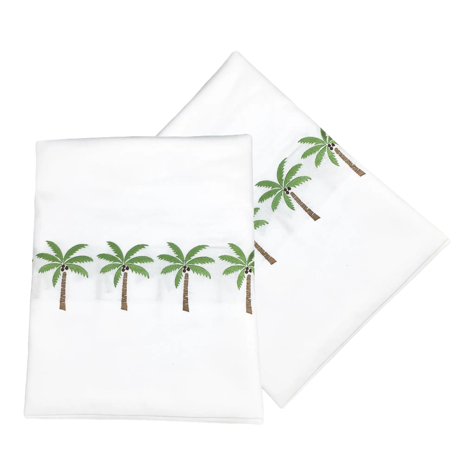Palm Tree Standard Pillowcases - a Pair | Chairish