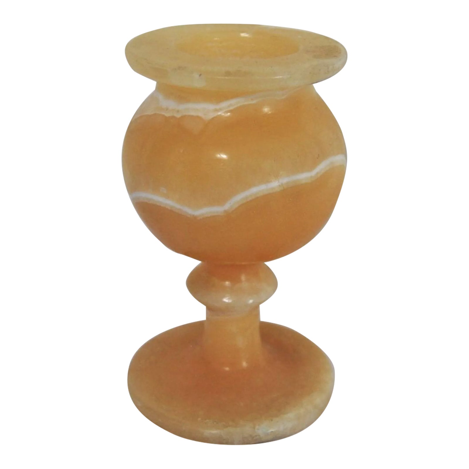 1970s Honey Rose Bud Oriental Alabaster Candle Holder Votive Small Vase ...