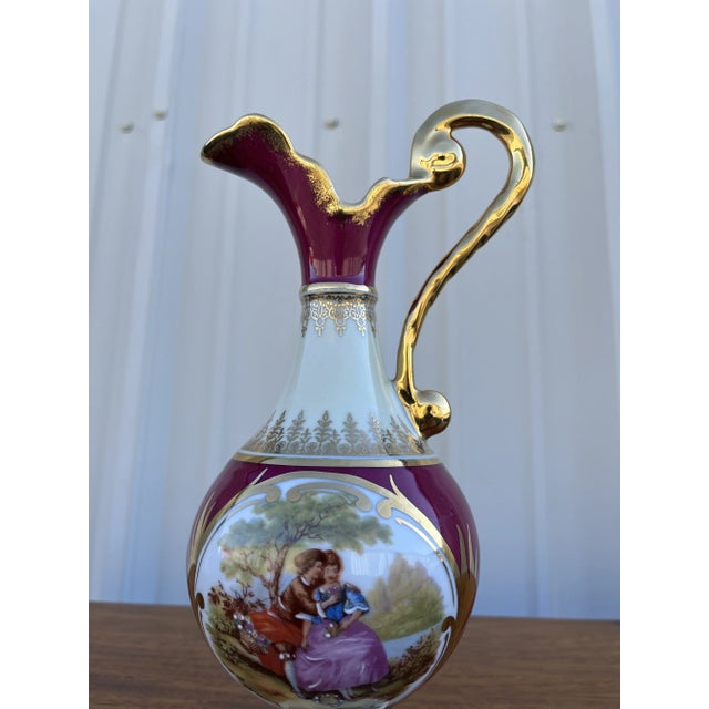 French Hand Painted Petite Decorative Ewer- Limoges, France | Chairish