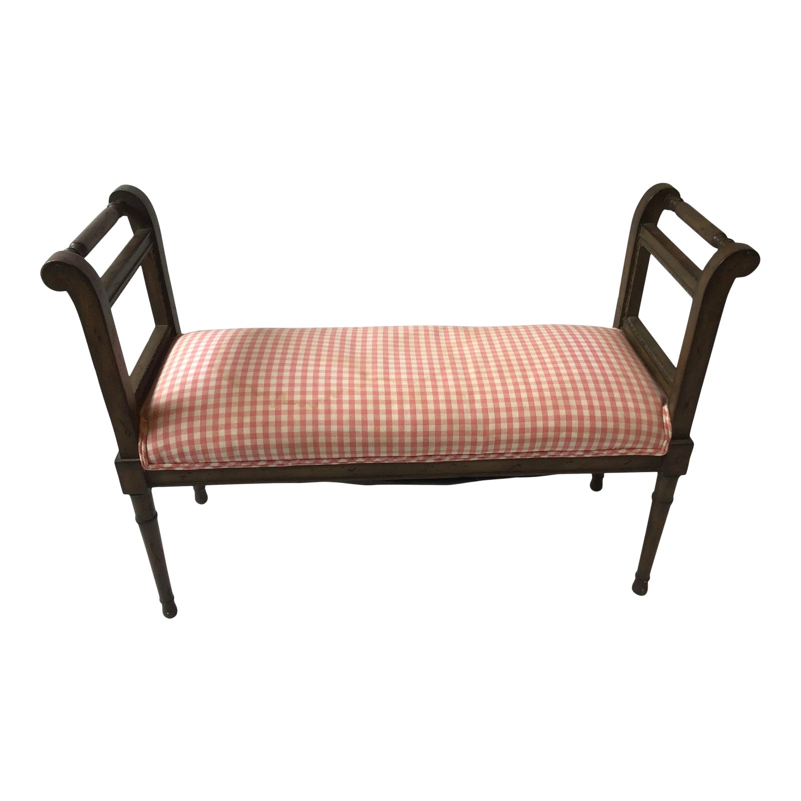 1960s Regency Style Wood Bench | Chairish