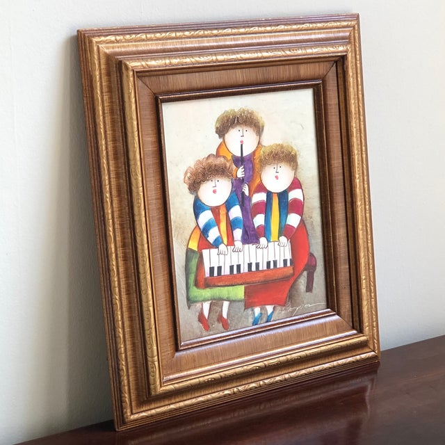J. Roybal Musical Trio Acrylic on Canvas, Framed | Chairish