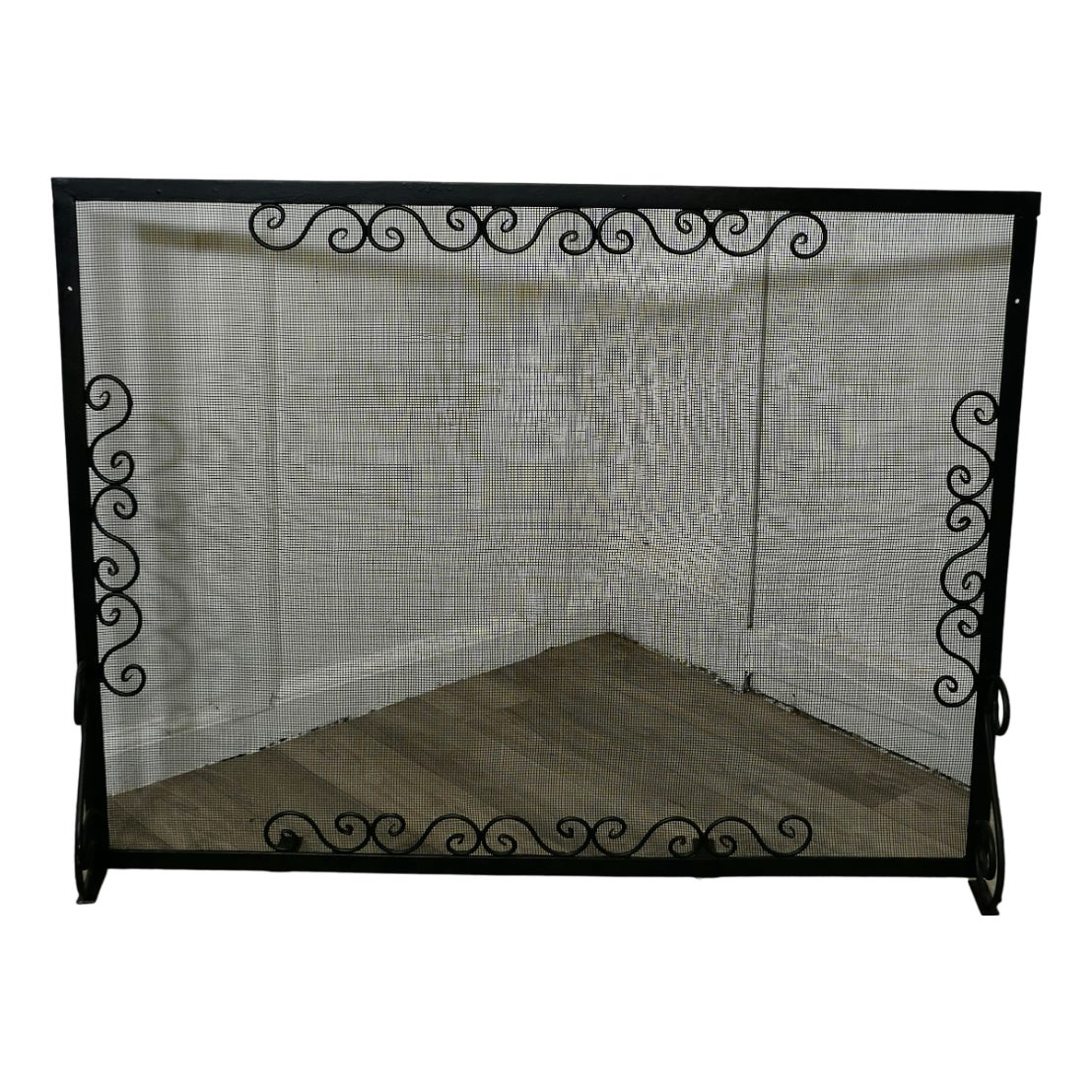 Large Wrought Iron Fire Screen, 1890s | Chairish