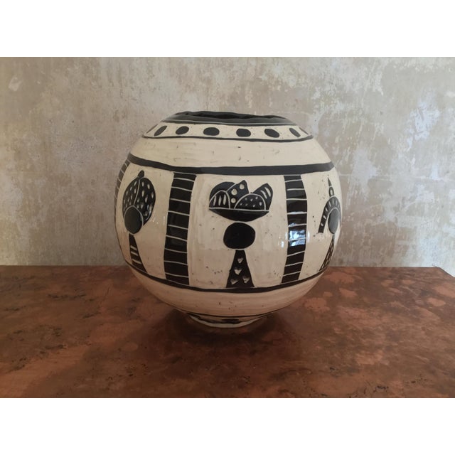 Jane Lowe Studio Pottery African Style Lidded Coil Pot | Chairish