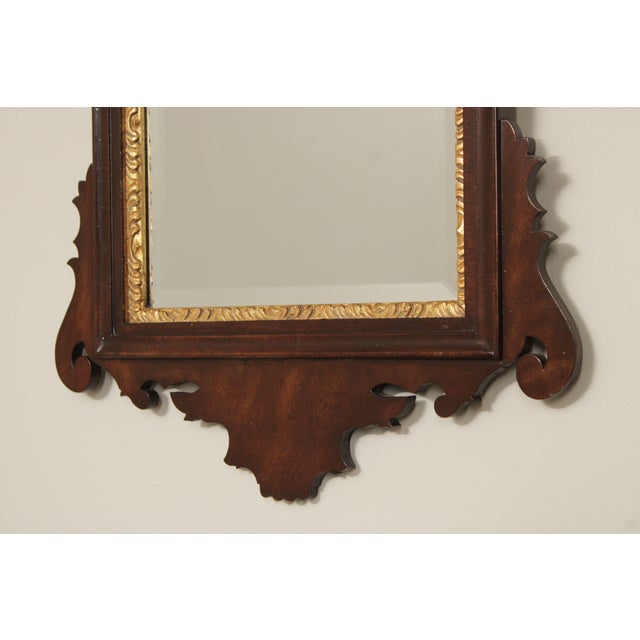 Chippendale Style Carved Mahogany Wall Mirror | Chairish