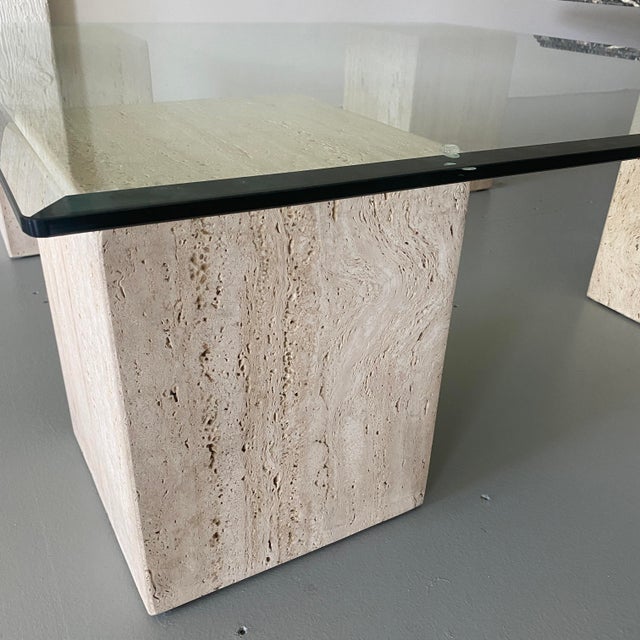 1970s Travertine Cube Coffee Table | Chairish