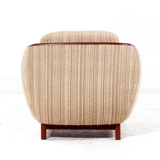 R Huber Mid Century Teak Barrel Lounge Chairs - Pair | Chairish