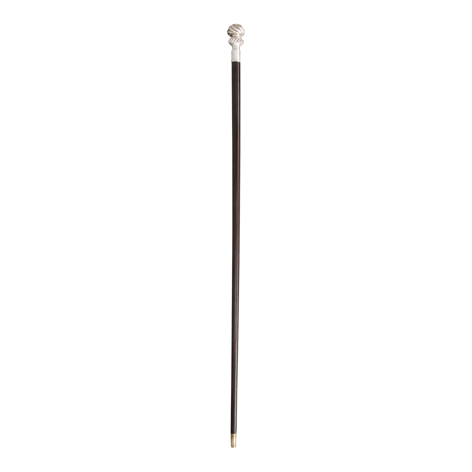 Mid-20th Century Sterling Silver & Mahogany Walking Stick Cane | Chairish