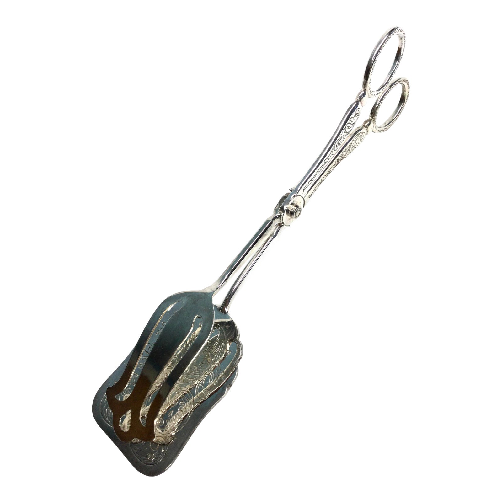 Vintage Silver Plate Tongs | Chairish