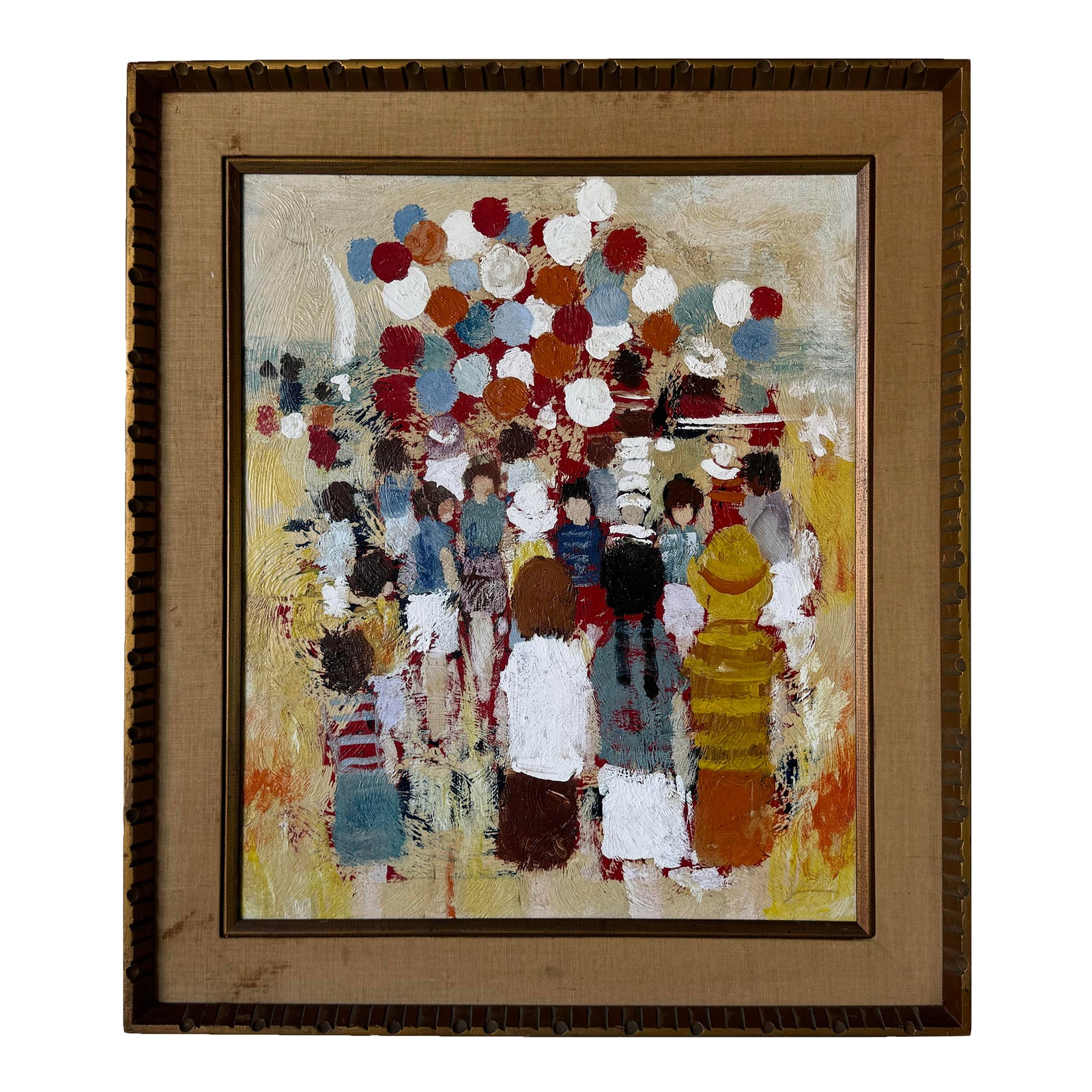 1960's Willering Epko " Kids With Balloons " Impressionist Oil on ...