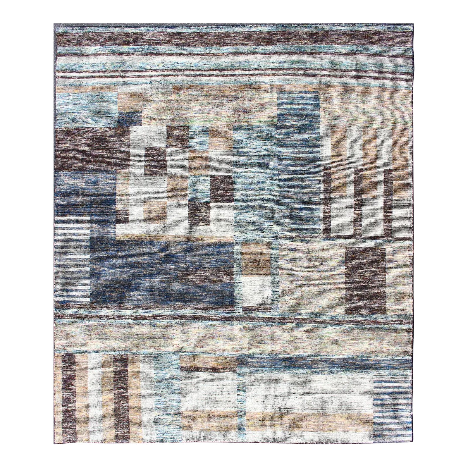 Multi-Colored Modern Design Distressed in Multi Colored & Abstract ...