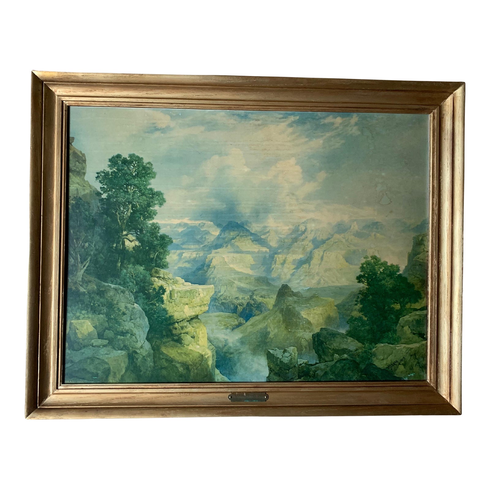 Vintage Thomas Moran Grand Canyon Polychrome Print on Board, Framed ...
