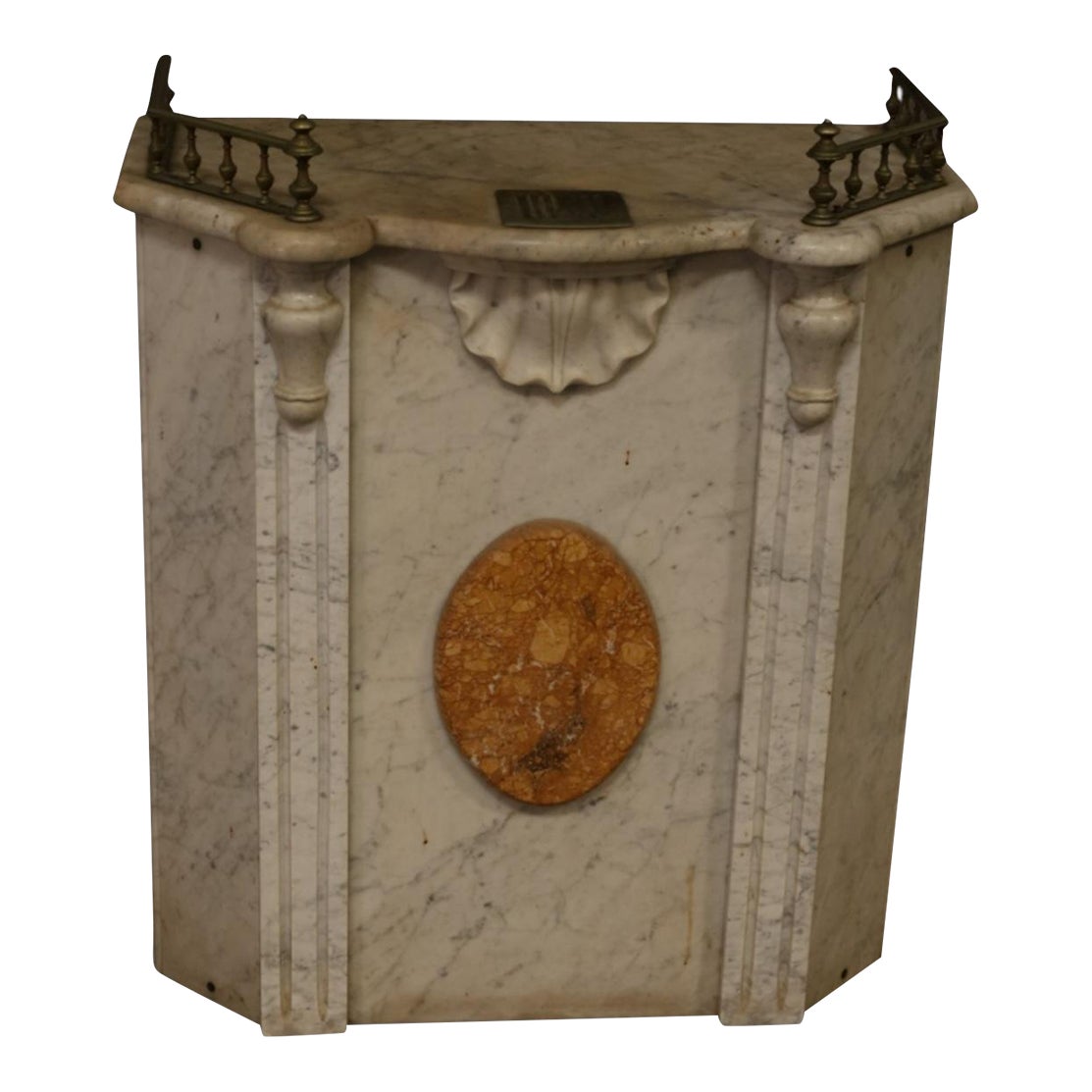 Antique French Marble Lectern or Concierge Podium With Brass Gallery ...
