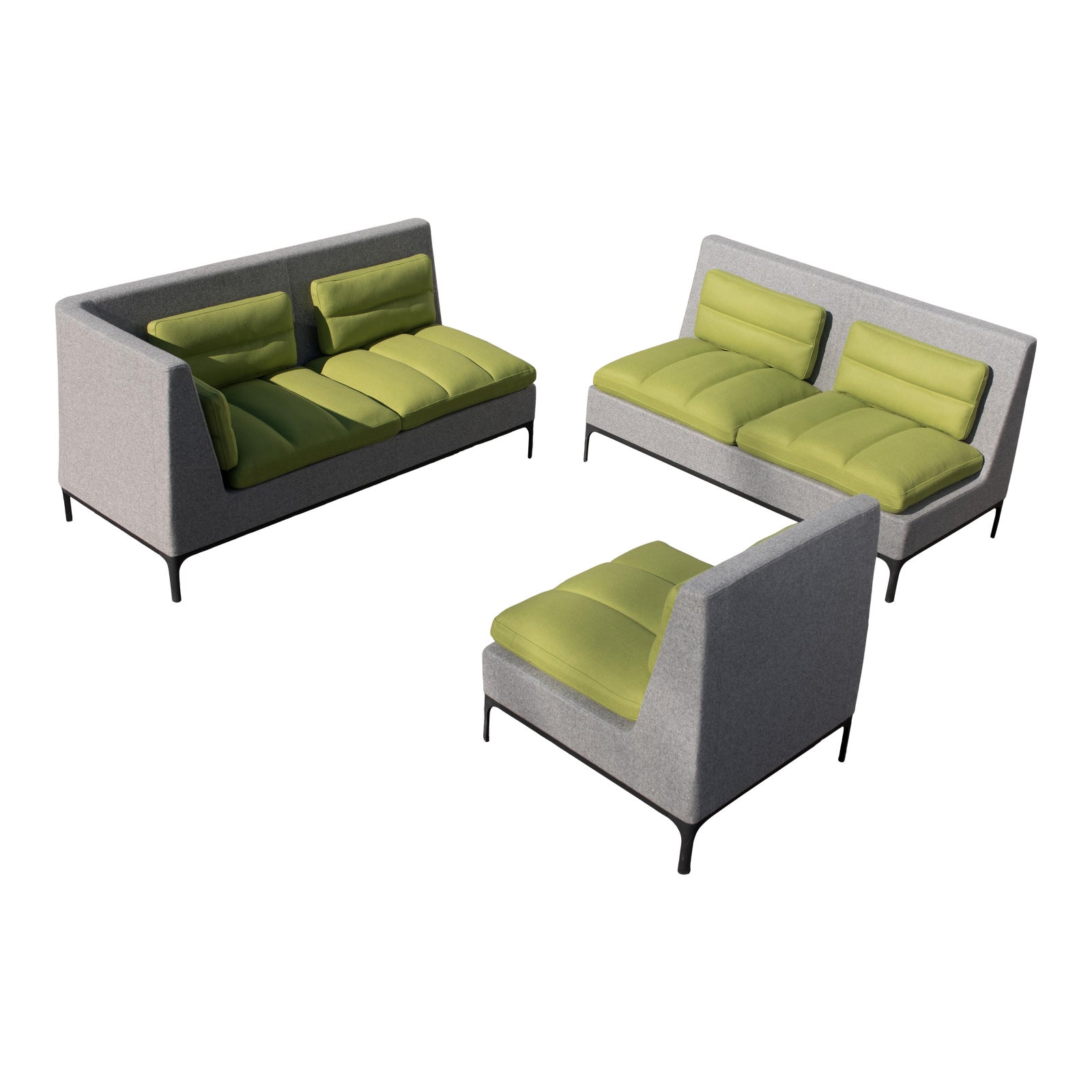 Allemuir Three Piece Post Modern Sectional Sofa Seating Group | Chairish