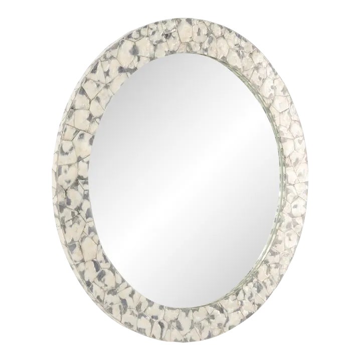 Shell Shock Round Mirror | Chairish