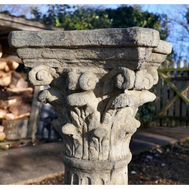 Classical Corinthian Column Pedestal in Weathered Cast Stone, 1960 ...