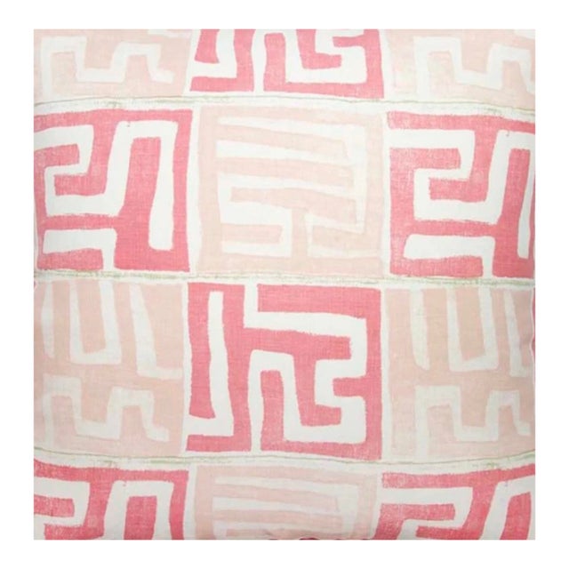Penny Morrison Pink Kenil Linen Fabric - 2 Yards | Chairish