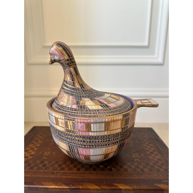 Vintage Aldo Londi Bitossi Seta Italian Pheasant Bird Lidded Compote ...