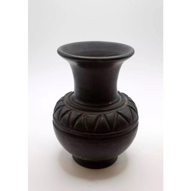 Vintage Lama Oaxaca Native Mexican Black Clay Vessels with Carved ...