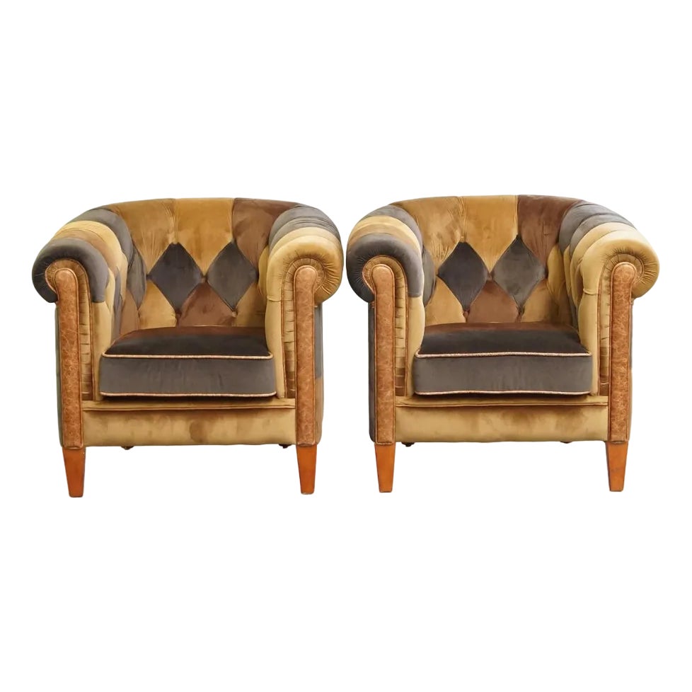 English Chesterfield Club Chairs, Set of 2 | Chairish