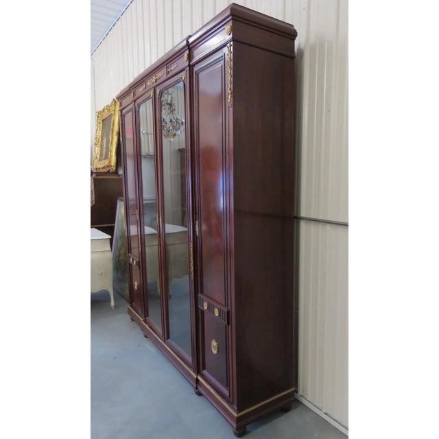 Regency Style Brass Mounted Breakfront Cabinet | Chairish